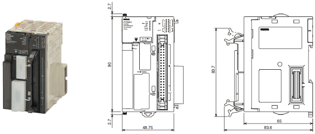 CJ1M-CPU2[] CJ-series CJ1M CPU Units (with Built-in I/O)/Dimensions ...