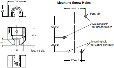 V680S Series RFID System/Dimensions | OMRON Industrial Automation Singapore