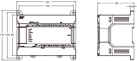 CP2E CP series CP2E CPU Unit/Dimensions | OMRON Industrial Automation Singapore