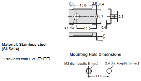 E2S Super-compact Proximity Sensor/Dimensions | OMRON Industrial Automation Singapore
