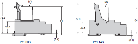 MY Miniature Power Relays/Dimensions | OMRON Industrial Automation ...