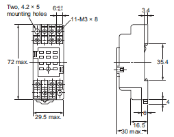 MY Miniature Power Relays/Dimensions | OMRON Industrial Automation ...